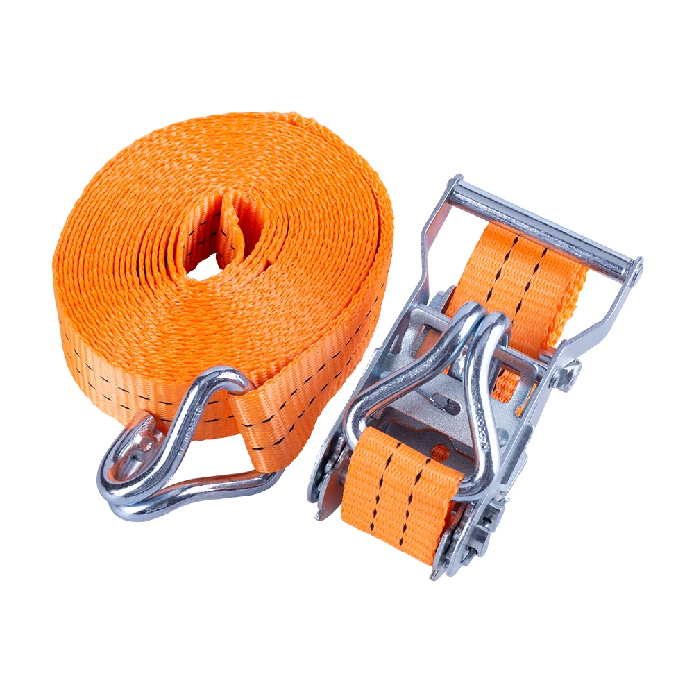 White Tie down Straps - Durable Lashing Belts with J Hooks