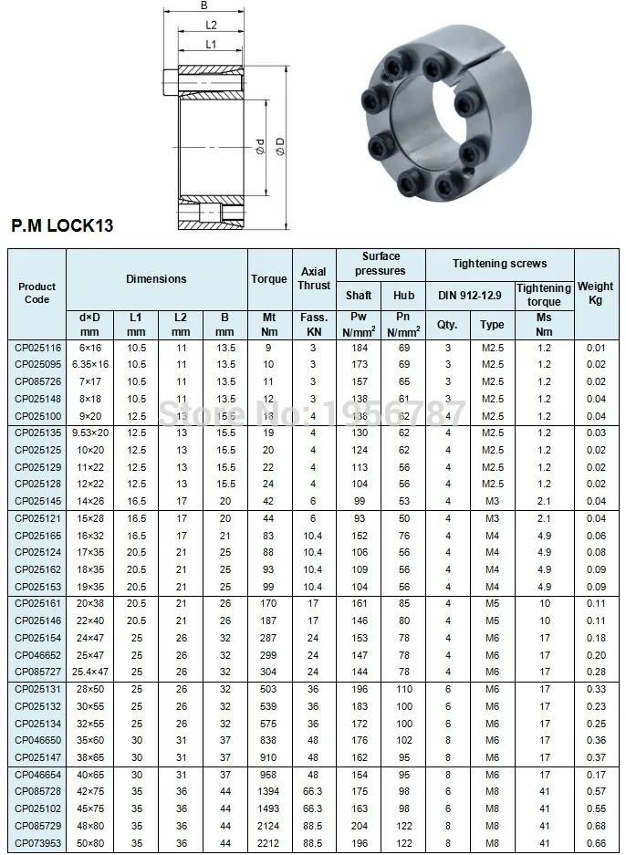Lock 13 Shaft Power Locking Device Type Tlk350 Rck61 With Inner Bore ...