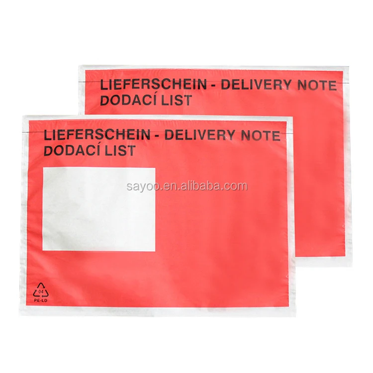 A4 Transparent Waybill Bag - Self-Adhesive Packing List Envelopes