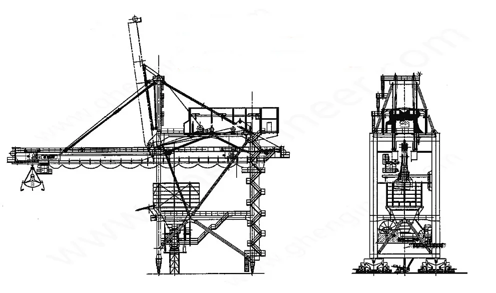 New Condition Grab Bucket Ship Unloader Gantry Crane with ISO