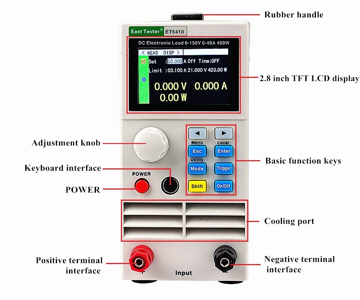 400W 150V 40A Adjustable Constant Current Electronic Load