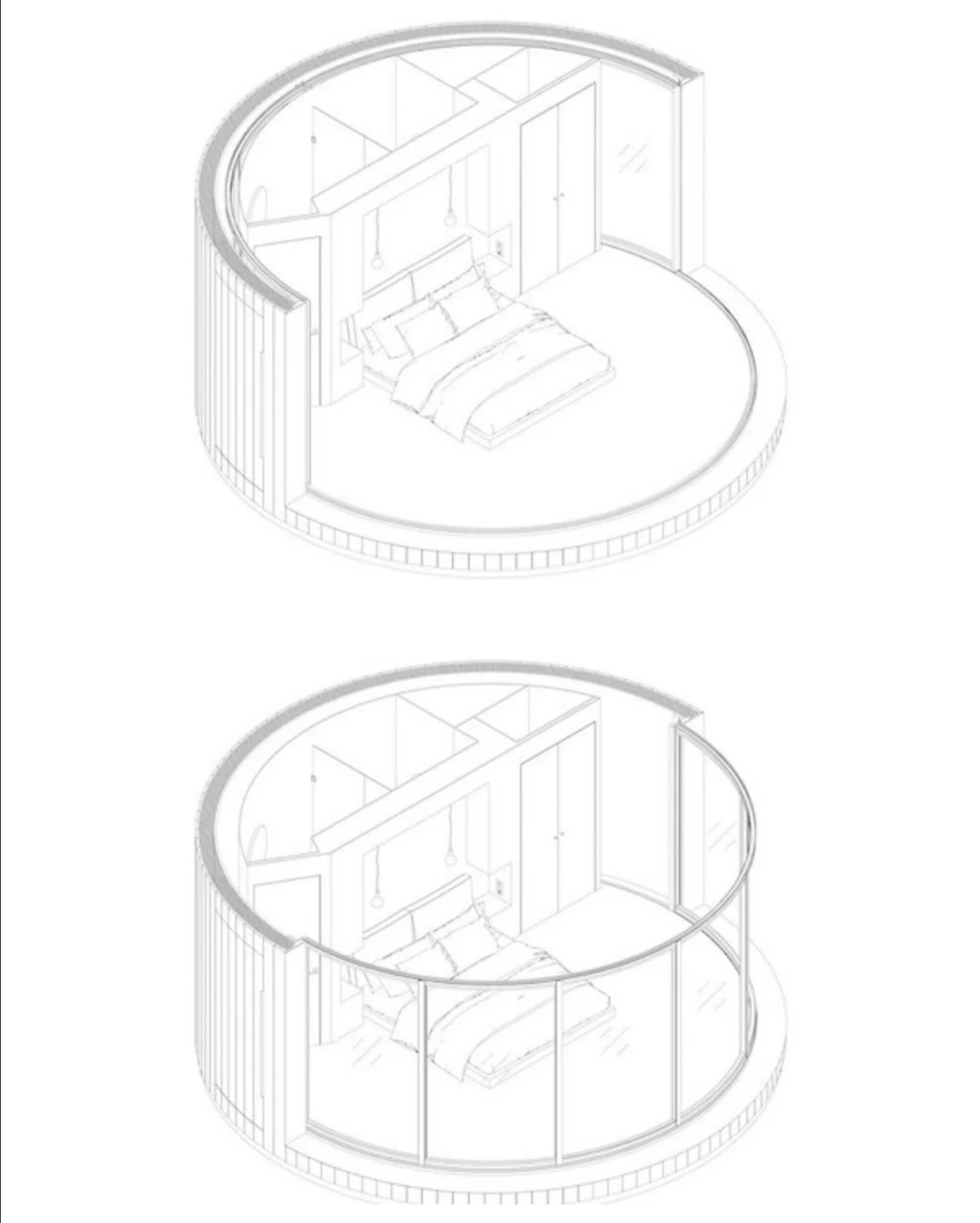 Prefab Round Design House Hotel Accommodation Movable Luxury