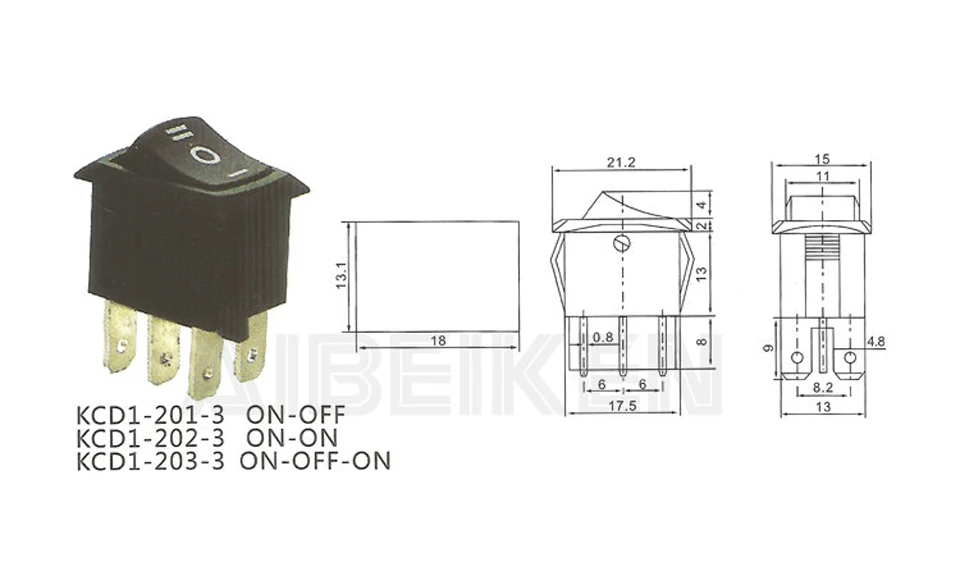 Rs286 6a Rocker Switch T125 55,T120 Rocker Switch 250v T125 6pin On-on ...