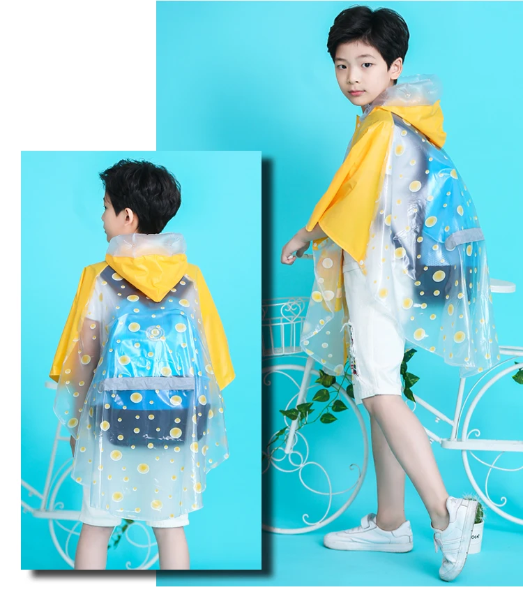 Pvc Fashion Children Boys Girls Raincoat Clear Portable Kid's Rain ...