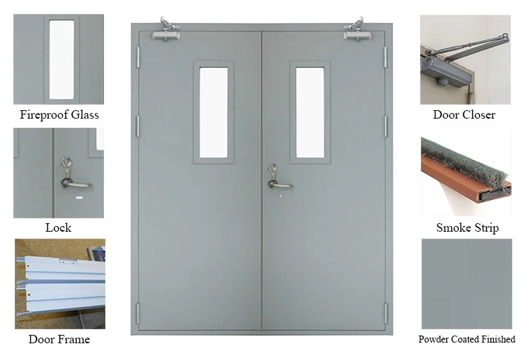 Hs-fsd01 Ul Certificate Double Swing Fire Retardant Doors Internal ...