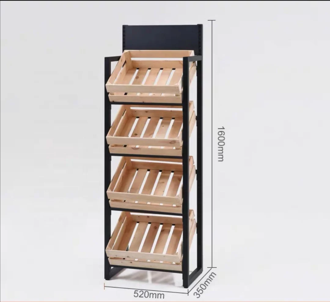 Pine Wood Display Rack For Beverages Supermarket Wooden Coconut Water ...