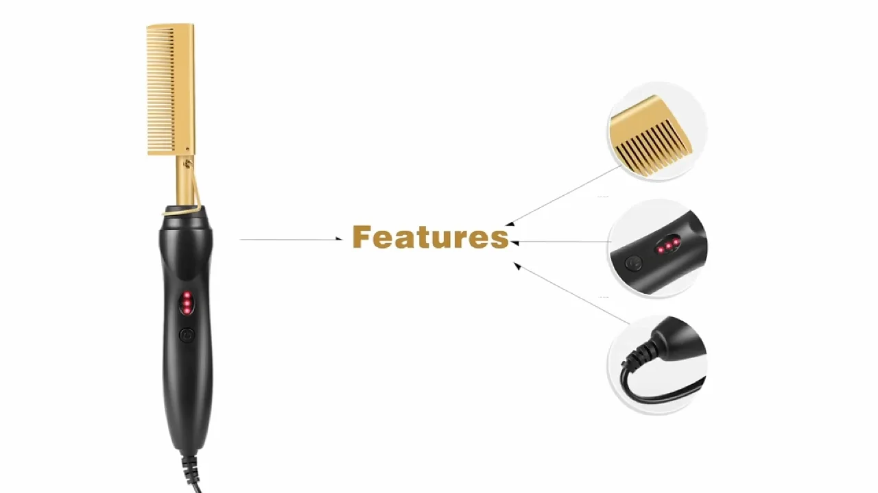 450f Amazon Buyer Purple Style Metal Straight Hot Comb Electric Hair ...