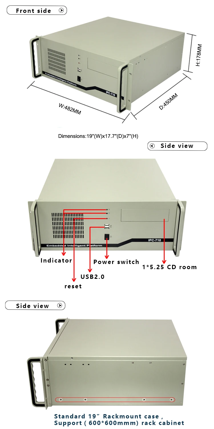 Ipc Rackmount Case 19 Inch Industrial 4u Atx Server Chassis - Buy Cheap ...