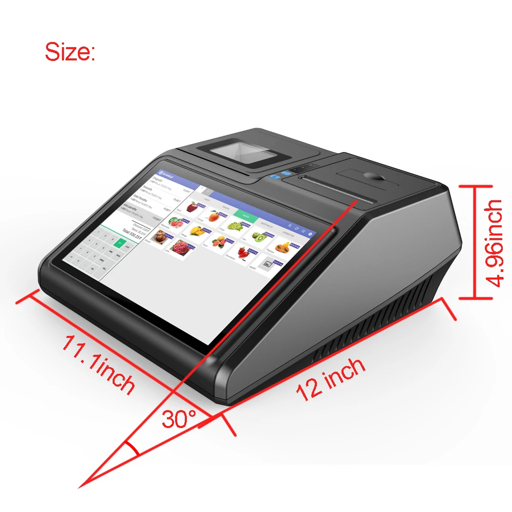 Scangle 10.1 Inch Pos Machine With 80mm Receipt Printer 2d Barcode ...