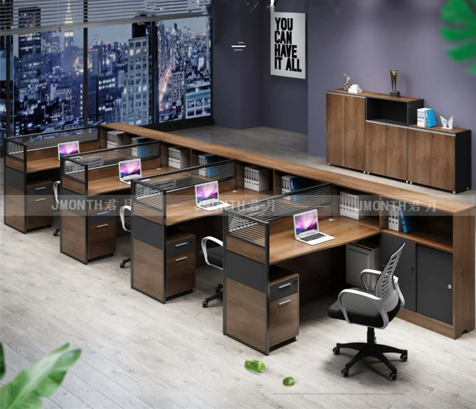 Modern Simple Office Furniture Staff Table Multi-person Screen ...