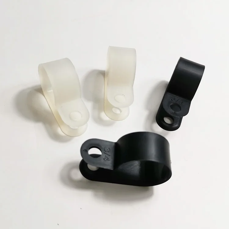 R-type Cable Clamp Uc-3 (12.7mm 1/2) White Black Cable Fastening Clamp ...