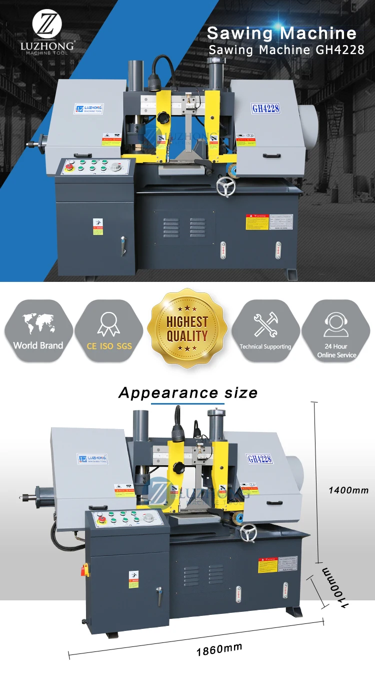 Automatic Metal Cutting Band Saw Machines Gh4228 Gh4235 Gh4240 Gh4250 ...