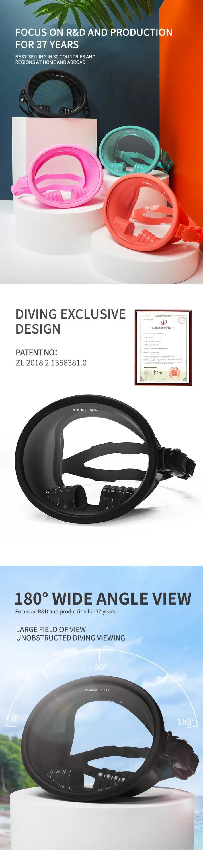 Double Sealed Oval Snorkeling Mask - Ideal for Scuba Diving