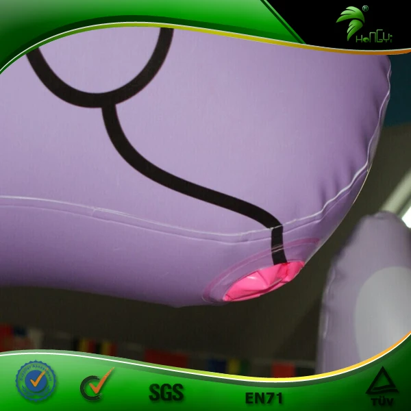 3M Inflatable Lying Dragon, Purple Inflatable Goodra with Wings