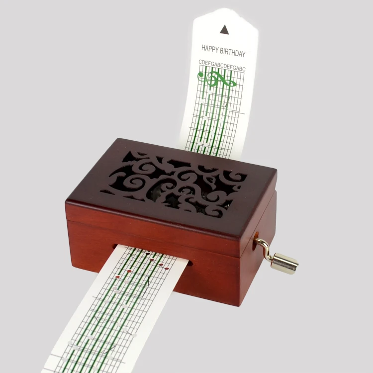 15 Note Hand Crank Wooden Hole Diy Music Box With Paper Sheet - Buy 15 ...