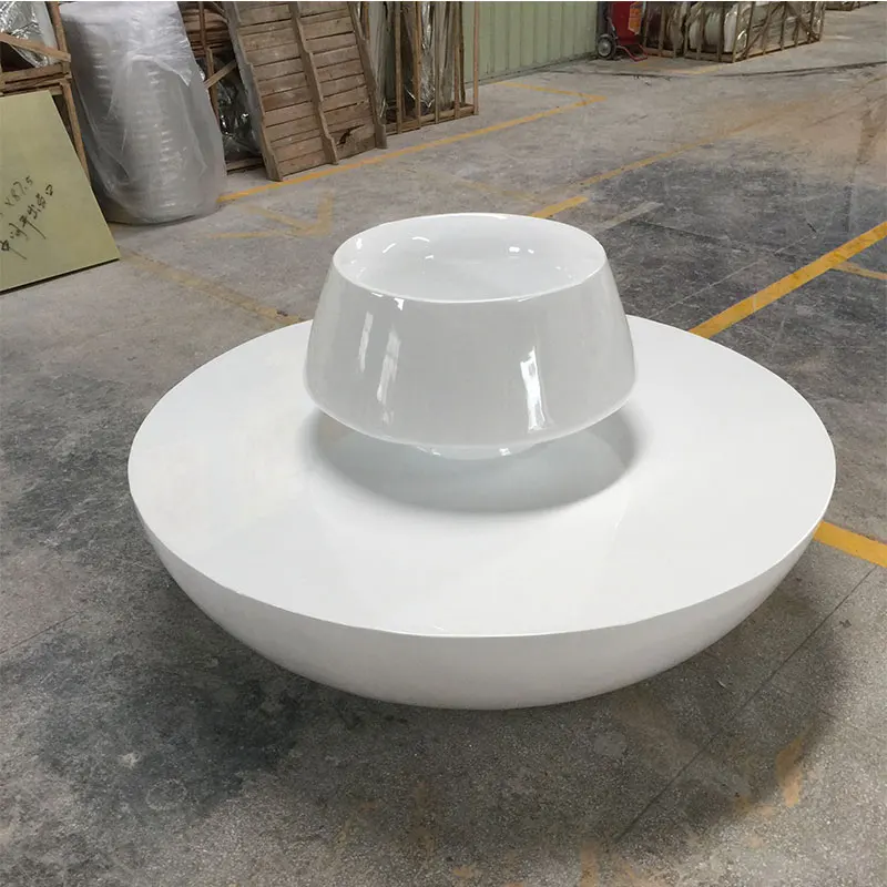 Fiberglass Big Round Commercial Waiting Bench Seat Chair For The Public ...