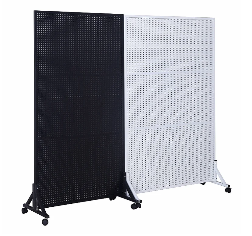 Movable Wheeled Double-Sided Metal Pegboard Hardware