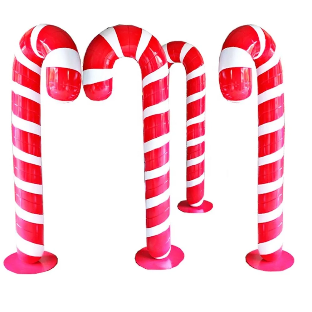 Handmade Large Colorful Fiberglass Candy Cane for Christmas
