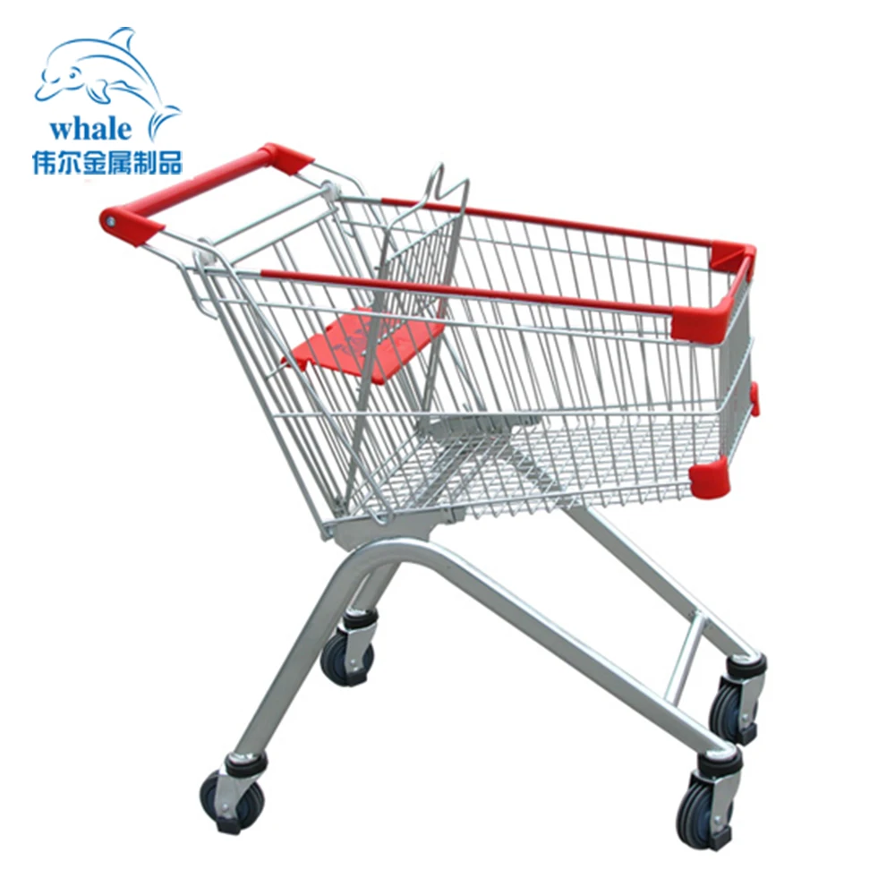 Wholesale Shopping Trolley On Wheels Steel Grocery Shopping Cart 4 ...