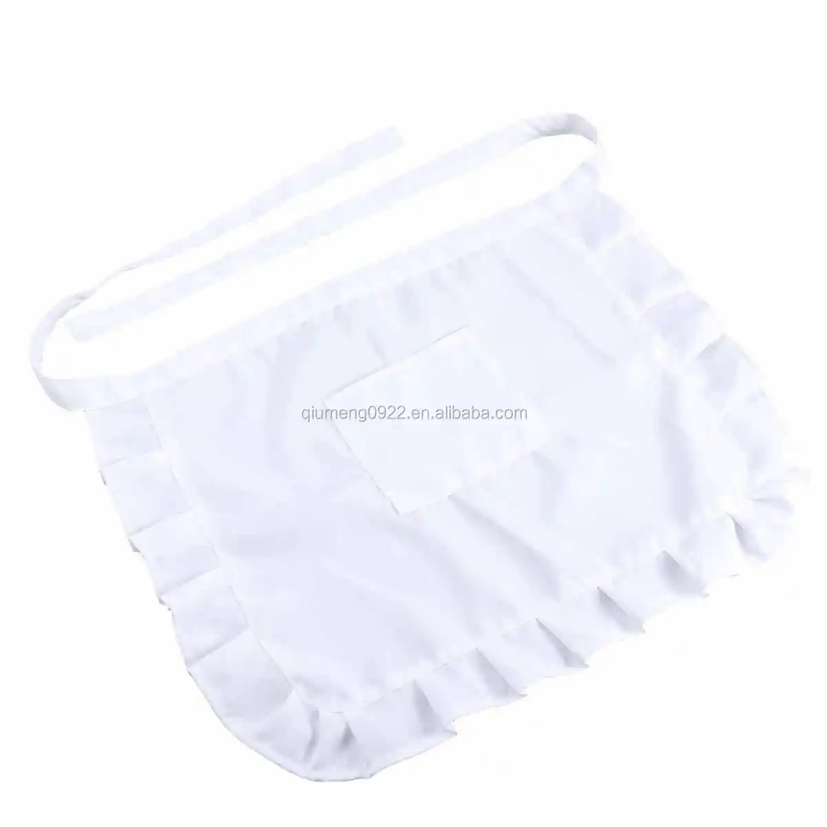 Lace Half Waist Bib Maid Costume With Pocketfloral Short Waist Kitchen