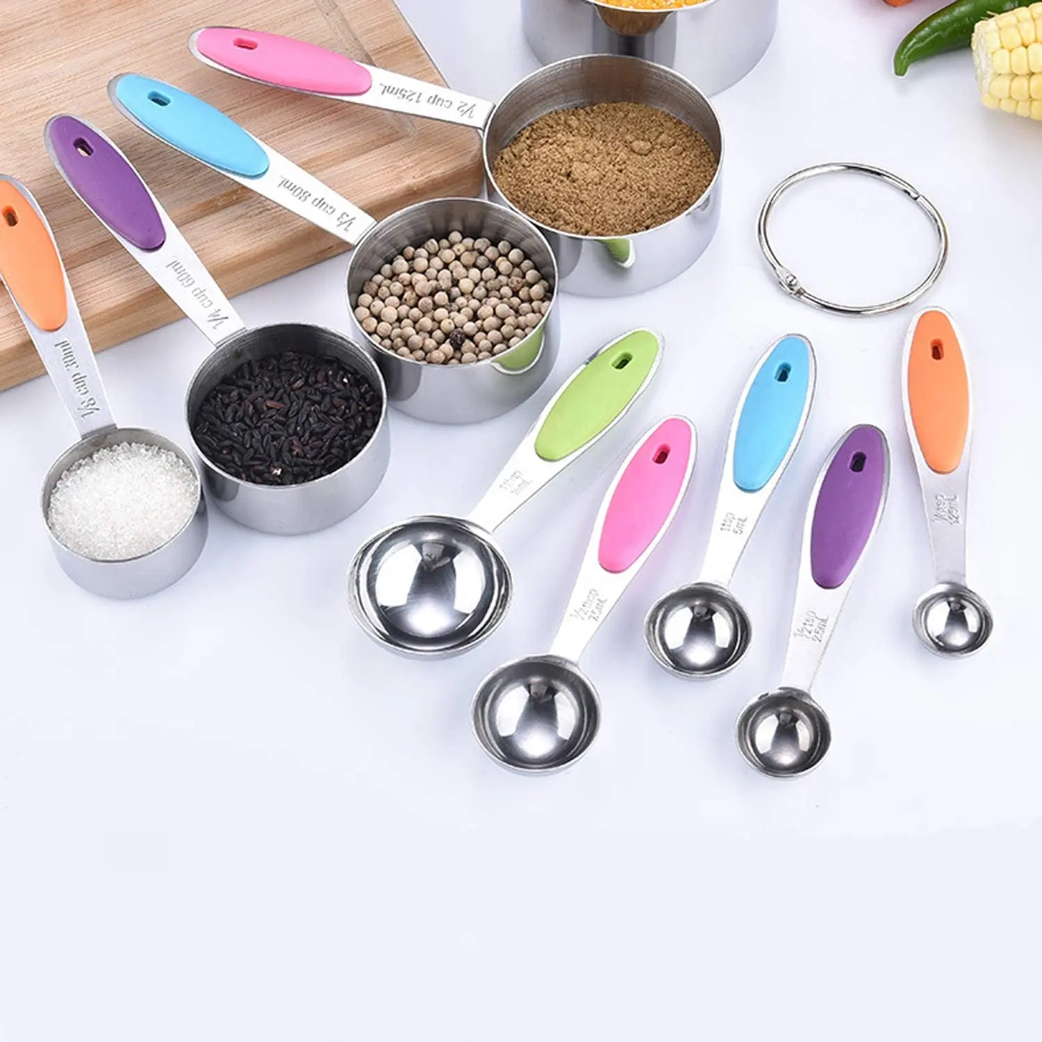 Stainless Steel Measuring Spoons And Cups Combo Premium Set Of 10 ...