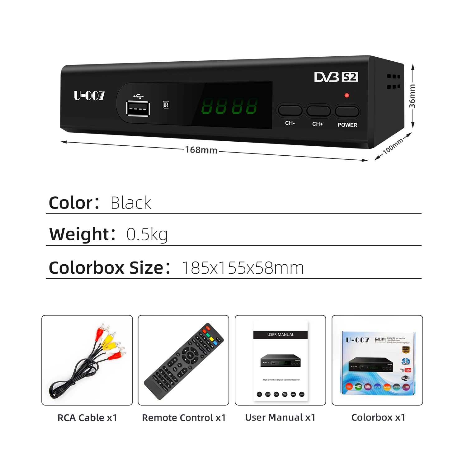 New Model Digital Free To Air Satellite Receiver 4k 168mm Metal Support ...