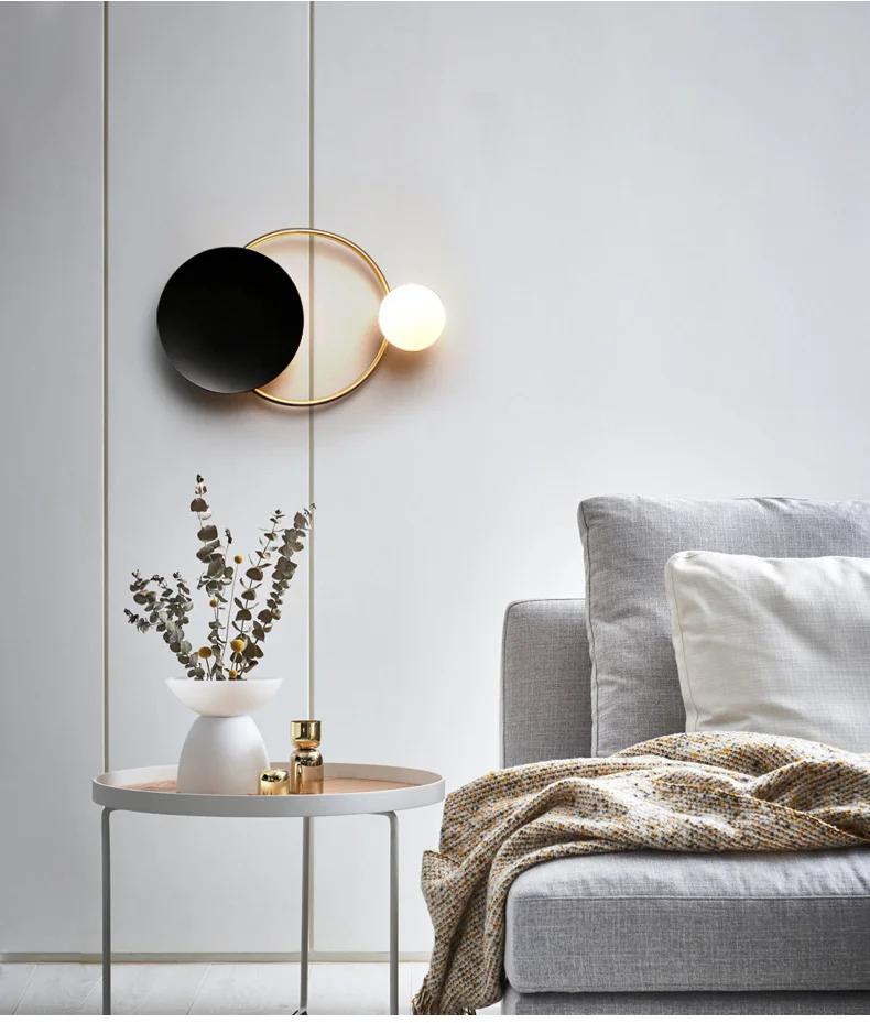 Led Circle Round Wall Light Mini Modern Wall Sconces Lamp Living Room ...