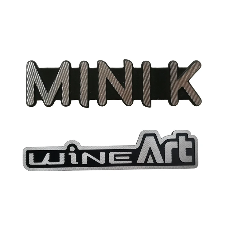 Custom Sticker Brushed Aluminium logo Label With Stamping Engraved logo ...