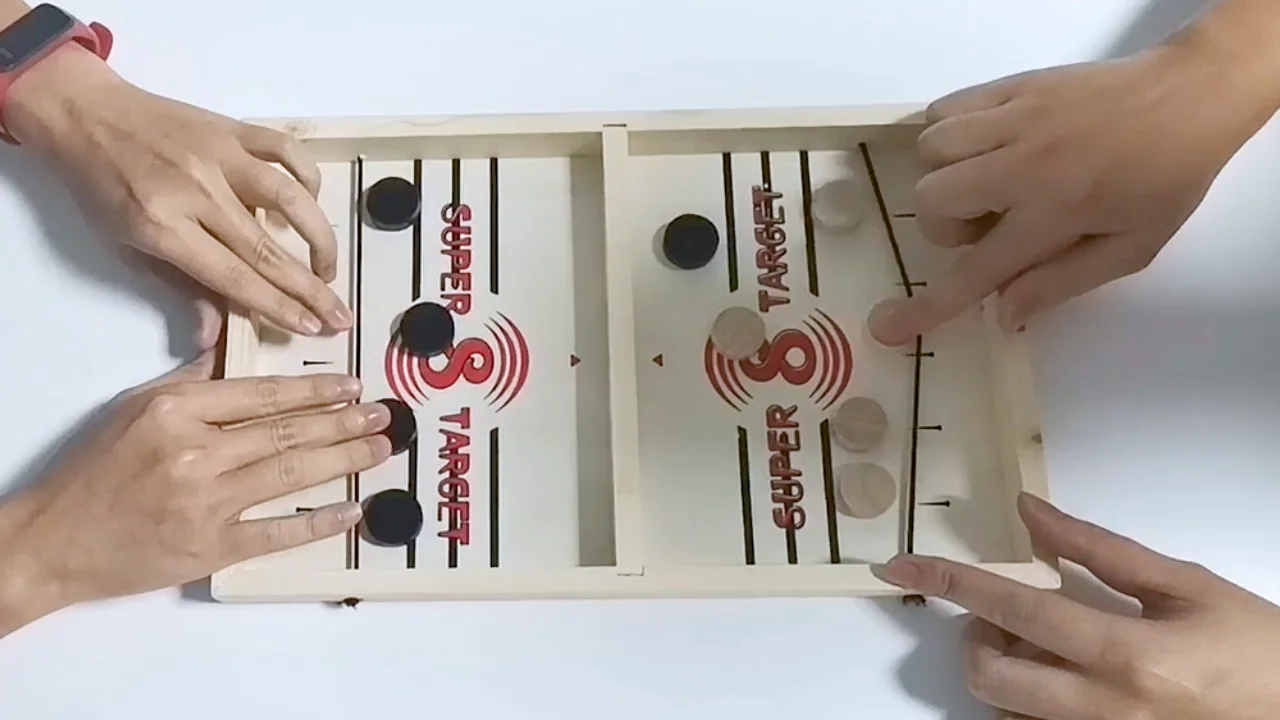 Wooden Pucket Game Fast Sling Puck Desktop Battle Smooth Board Ice ...