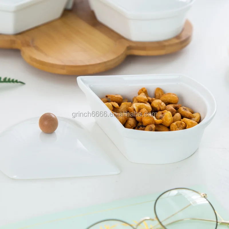Porcelain Ceramic Snack Divided Serving Platter Tray,Fruit Basket ...