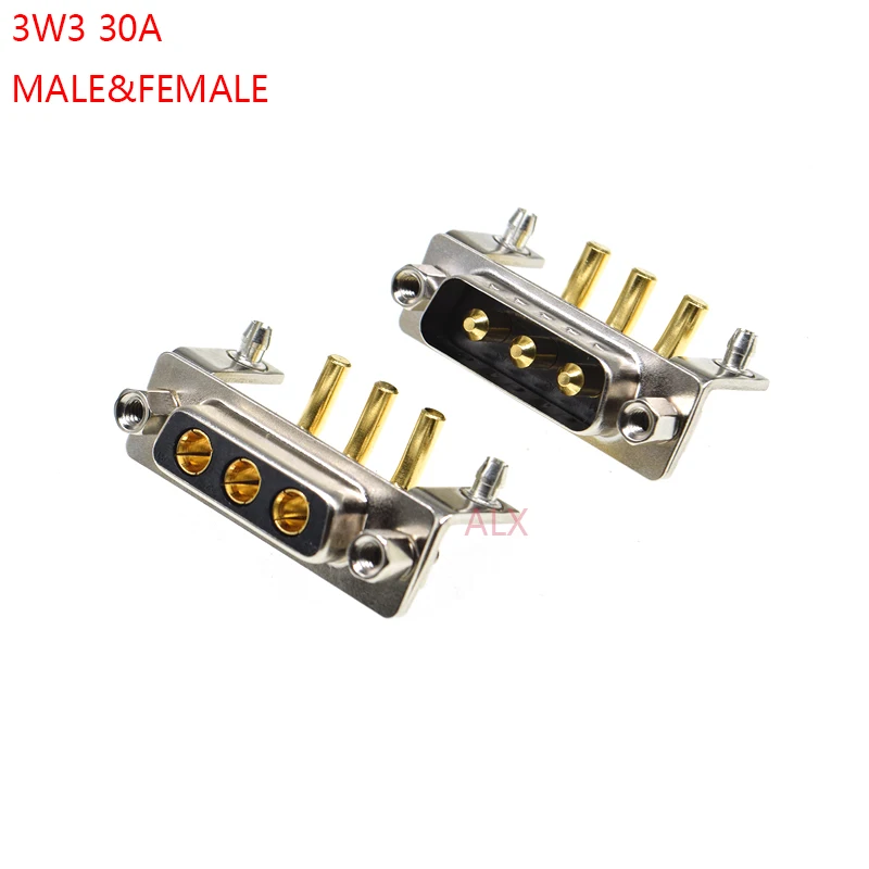 3w3 30a Male Female High Current Connector Right Angle D-sub Adapter ...