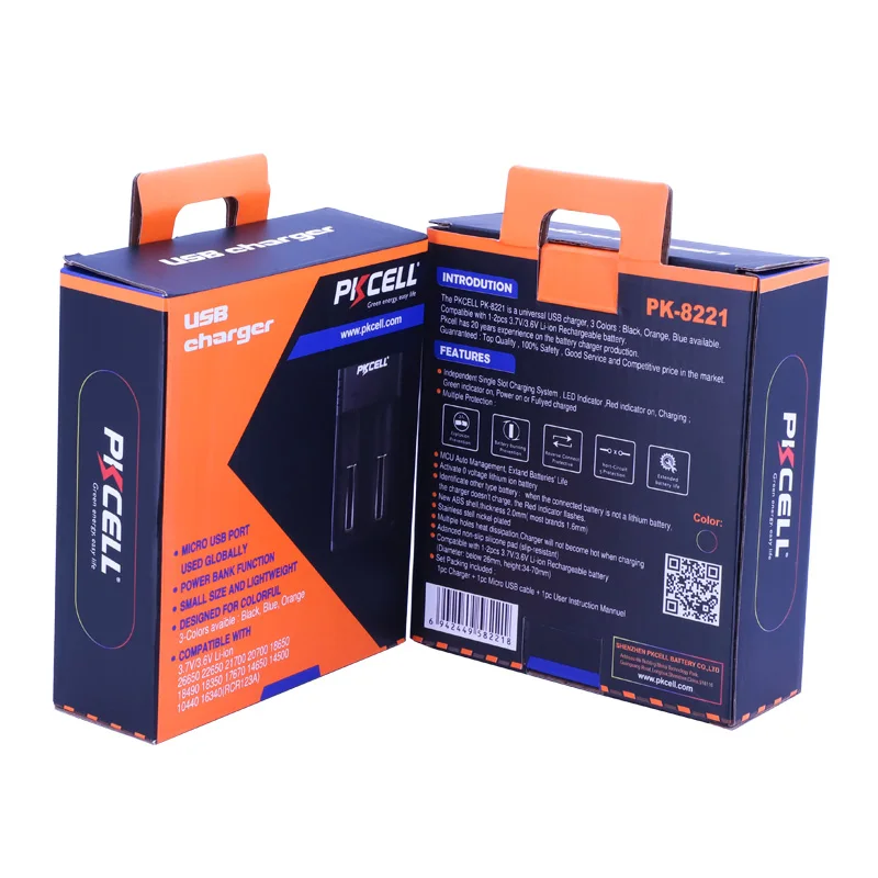 Pkcell Pk-8221 Battery-charger Eu Universal Li-ion 14500 26650 18650 ...