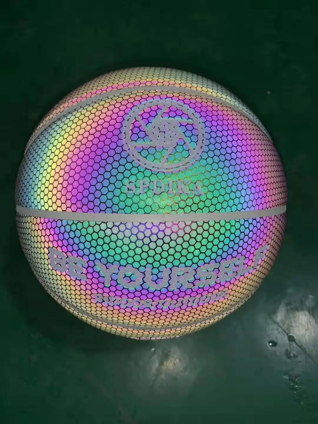 Actearlier Size 7 Holographic Glowing Reflective Basketball Ball