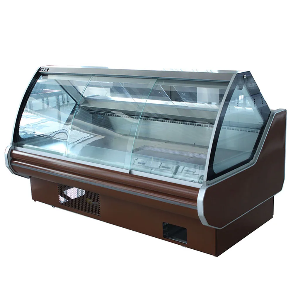 Daging Segar Display Chiller Supermarket Daging Freezer Daging Kulkas ...