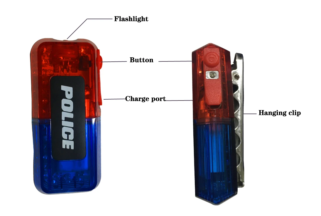 Red Blue Flashing Led Rechargeable Police Shoulder Warning Light - Buy ...