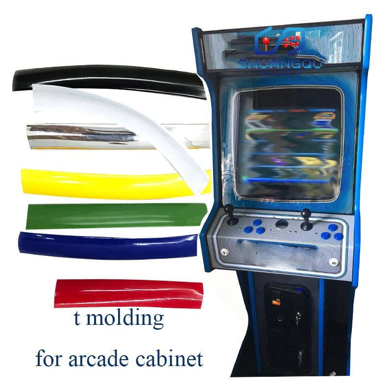 100m Length Rubber Edge Arcade T-Moulding Black Chrome Blue