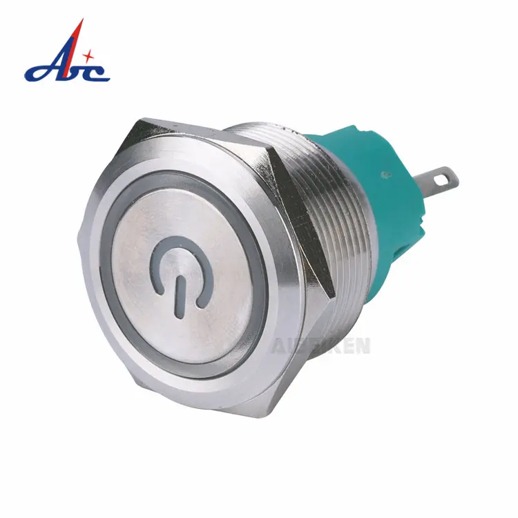 28mm Waterproof Momentary Push Button Switch 12v 24v Metal Led - Oem