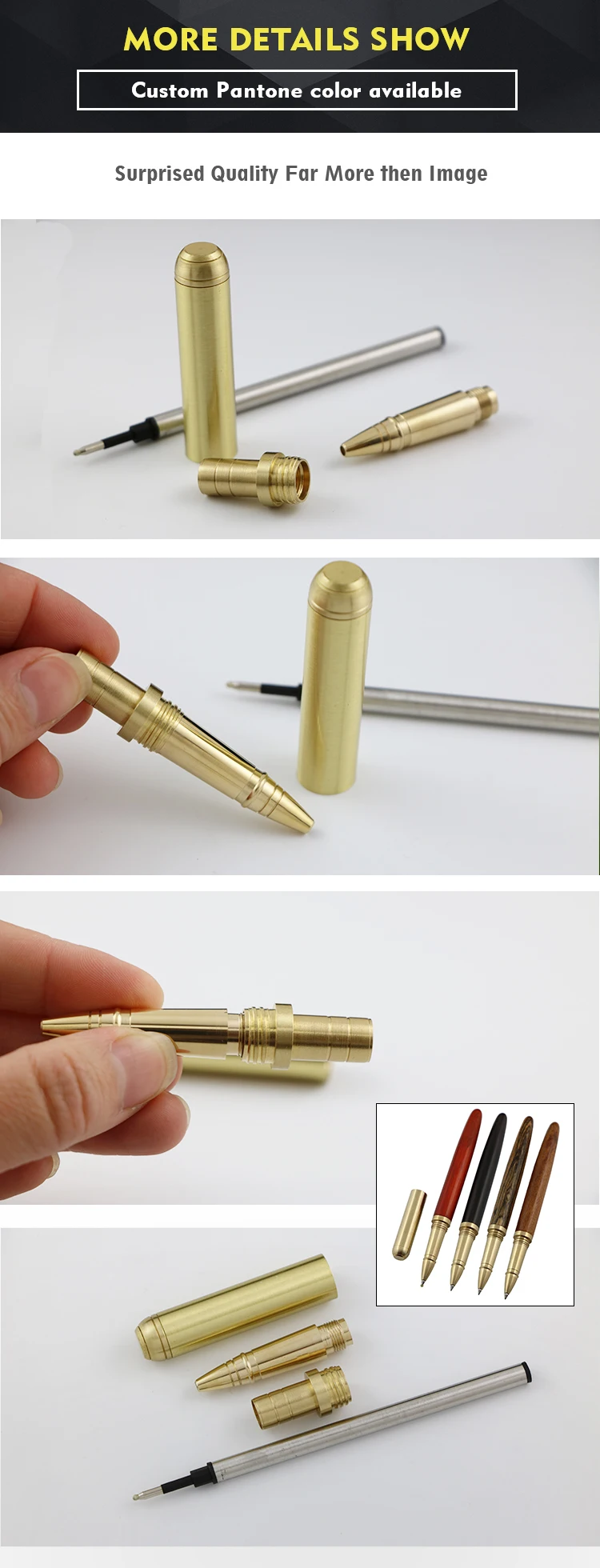 Stock Brass Pen Parts - DIY Woodturning Pen Kits