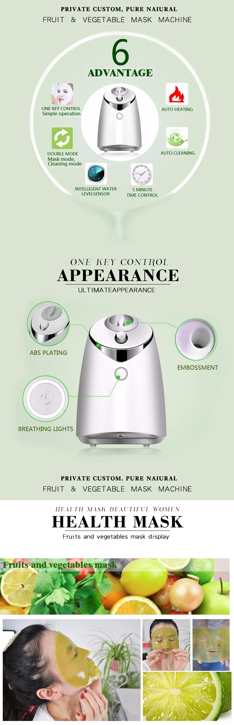 2021 Smart Home Use Automatic Diy Face Beauty Skin Care Collagen Fruit ...