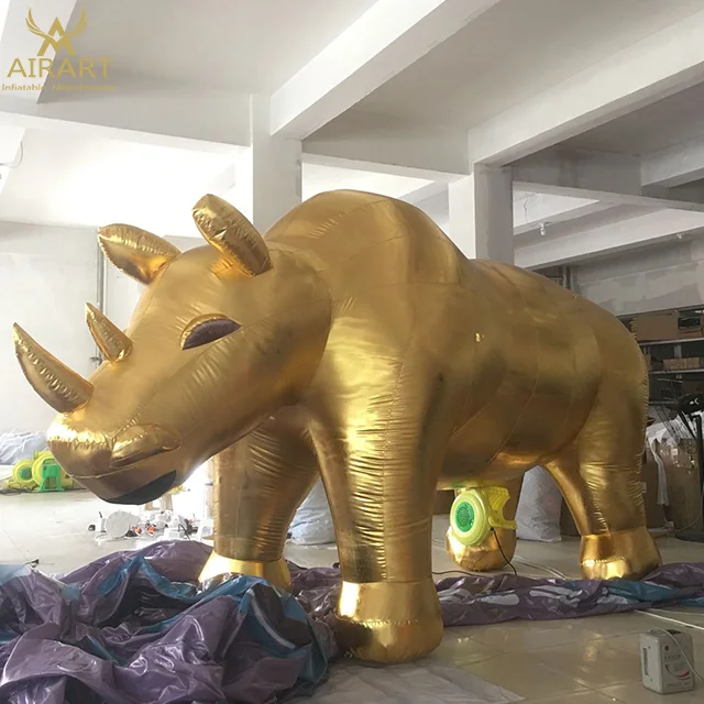 Advertising Animals Decoration Gold Inflatable Rhinos - Buy Plush Rhino ...