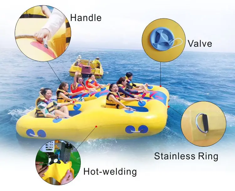 Inflatable 5-Person Donut Boat - Fun Water Sport Ride