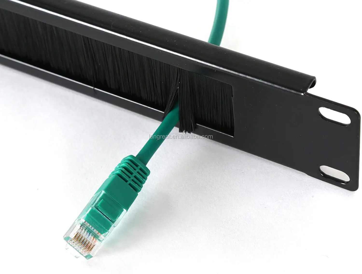 1U Brush Strip Horizontal Server Rack Cable Management Panel