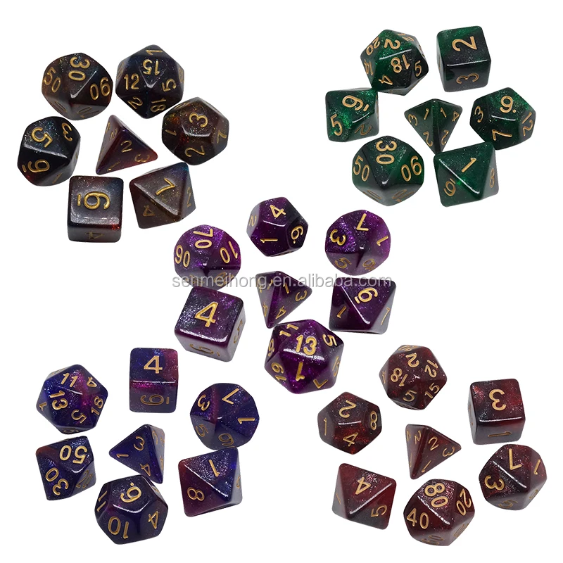 1 Set Of 7 Sided Dice D4 D6 D8 D10 D12 D20 For Dungeons And Dragons ...