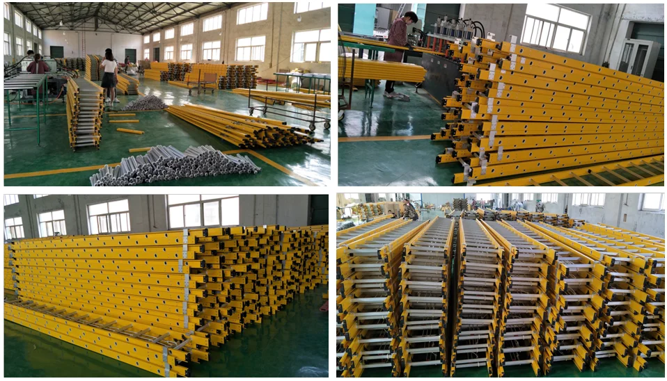 12m Fiberglass Extension Ladder with Handrail - JIATAI