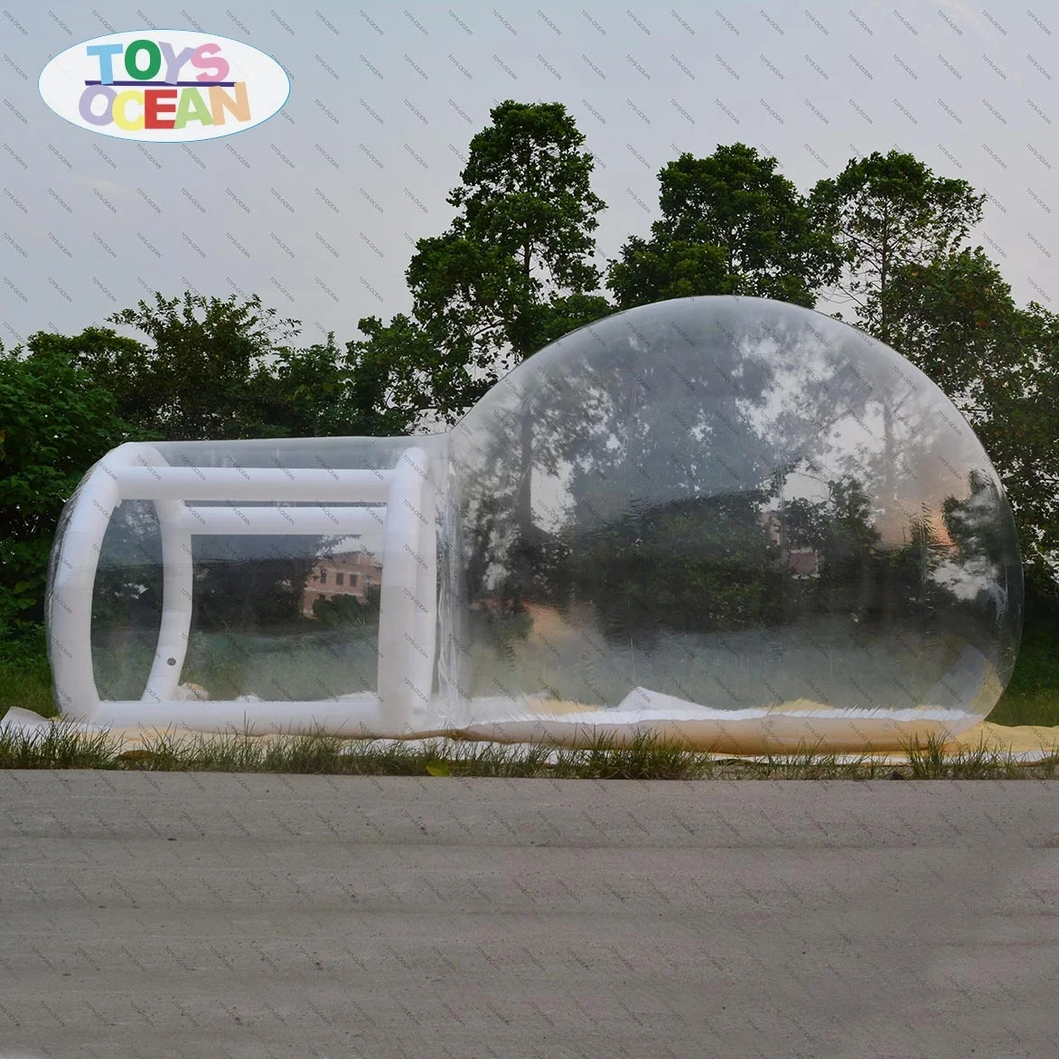 Dia 4 M Transparent Inflatable Clear Bubble Camping Tent With Tunnel ...