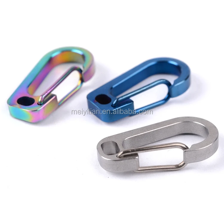 Mini Titanium Alloy Keychain - D Shape Buckle Carabiner