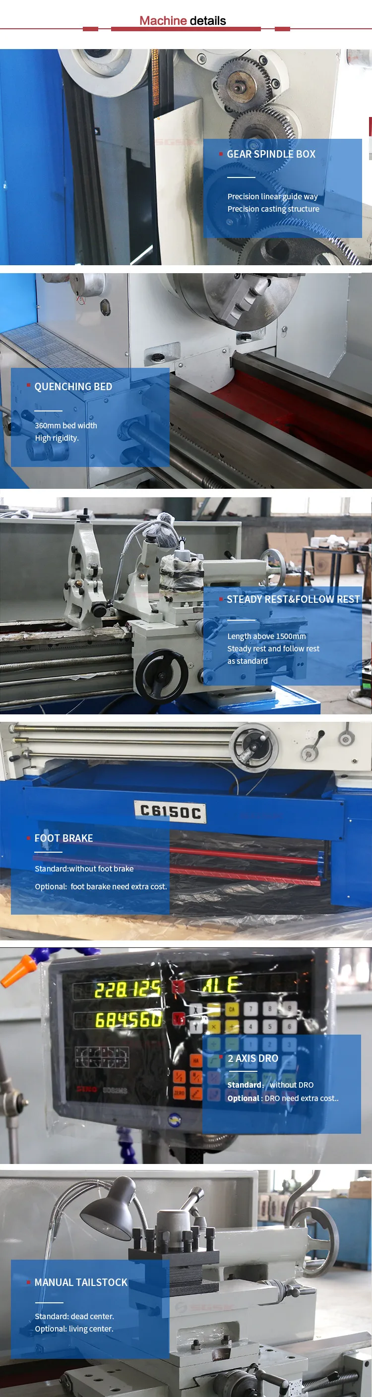 Mechanical Lathe Machine C6250 Lathe Machine Operation - Buy Lathe ...