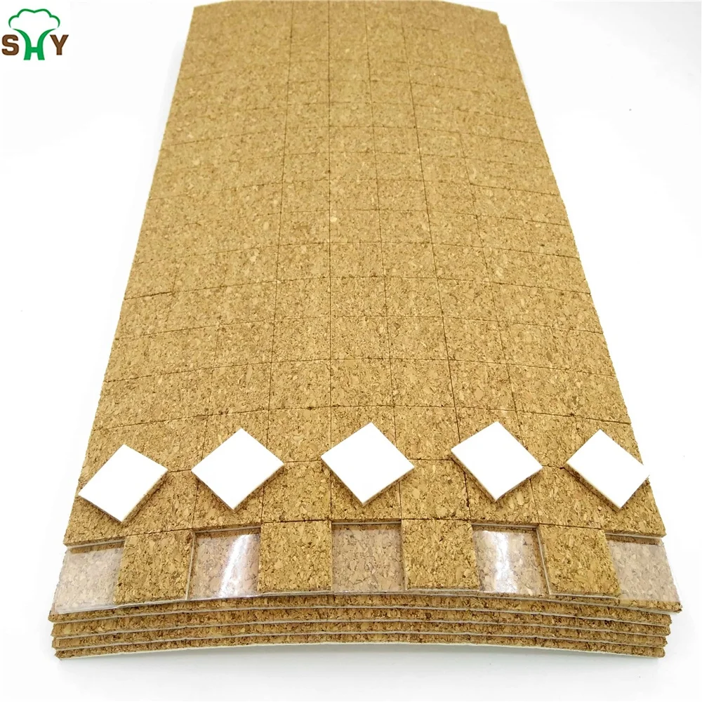18*18*2+1mm Glass Protecting Self Adhesive Cork With Cling Foam Buttons ...