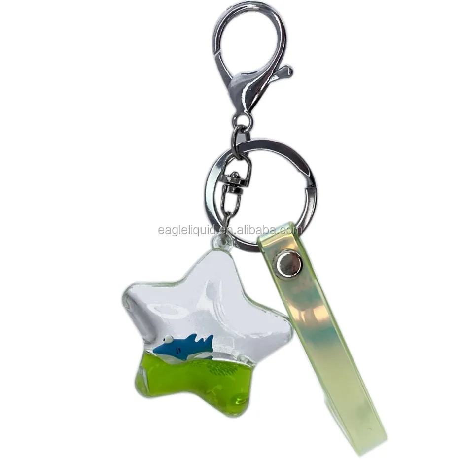 Star-shaped Liquid Filled Floating Floater Keychain