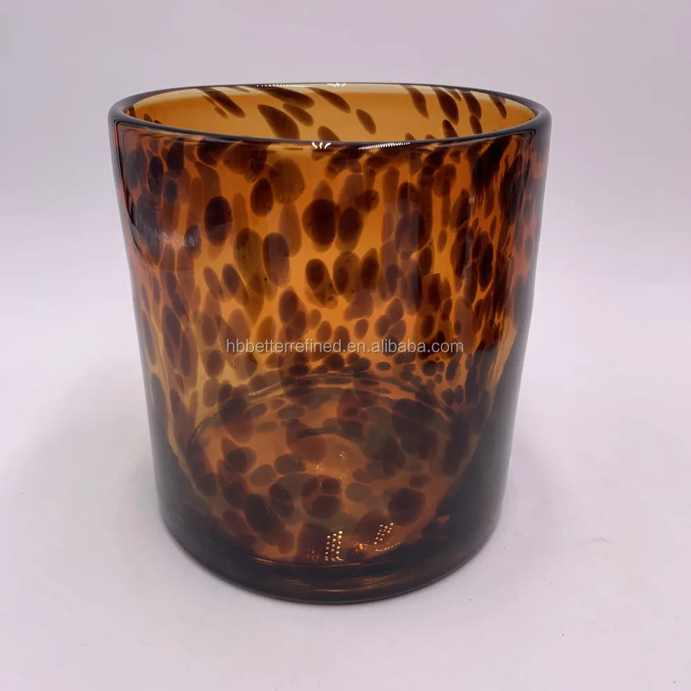 Leopard Spotted Glass Vase - Elegant Home Decoration